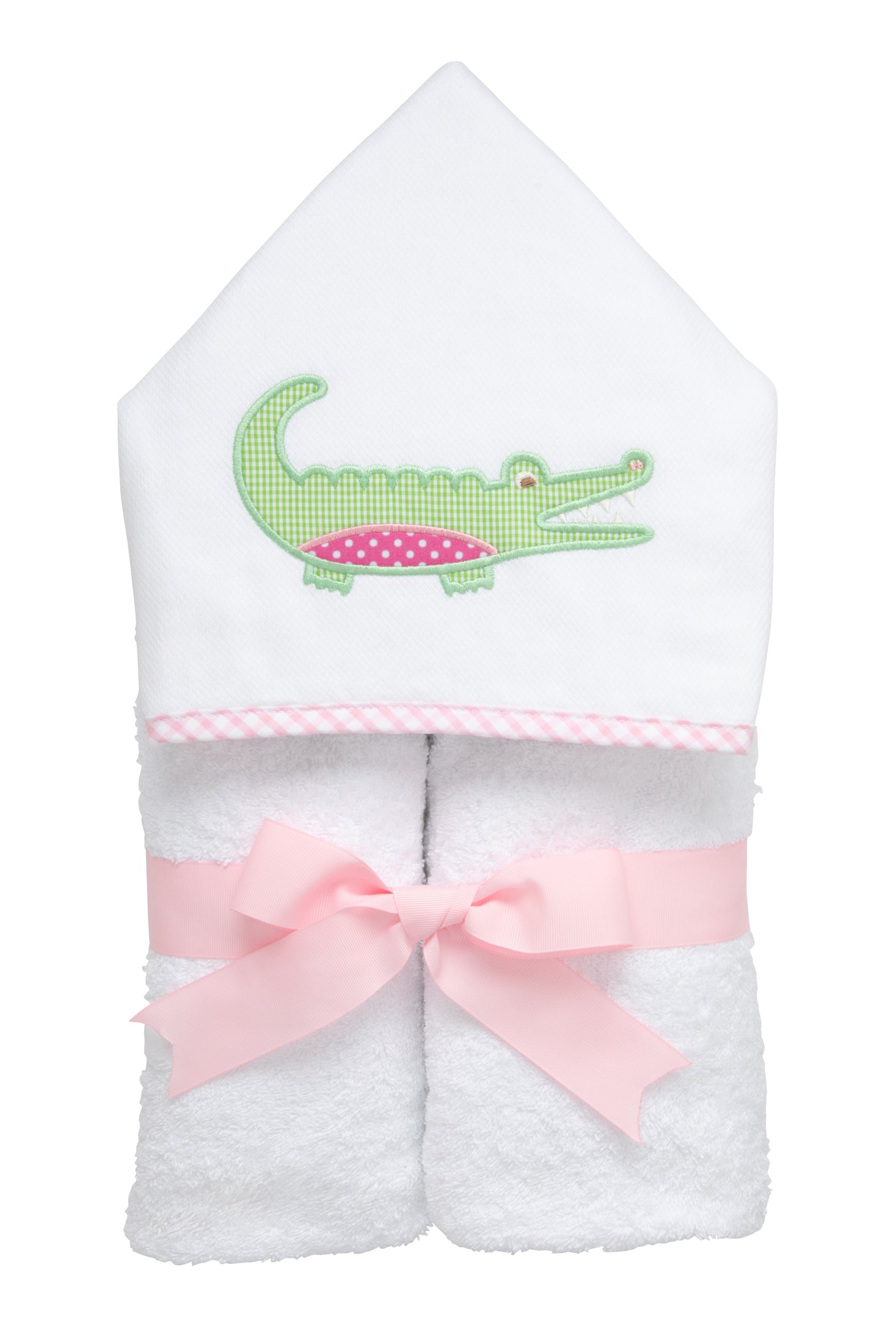 3 Marthas | Girl's Pink Alligator Hooded Terrycloth Towel