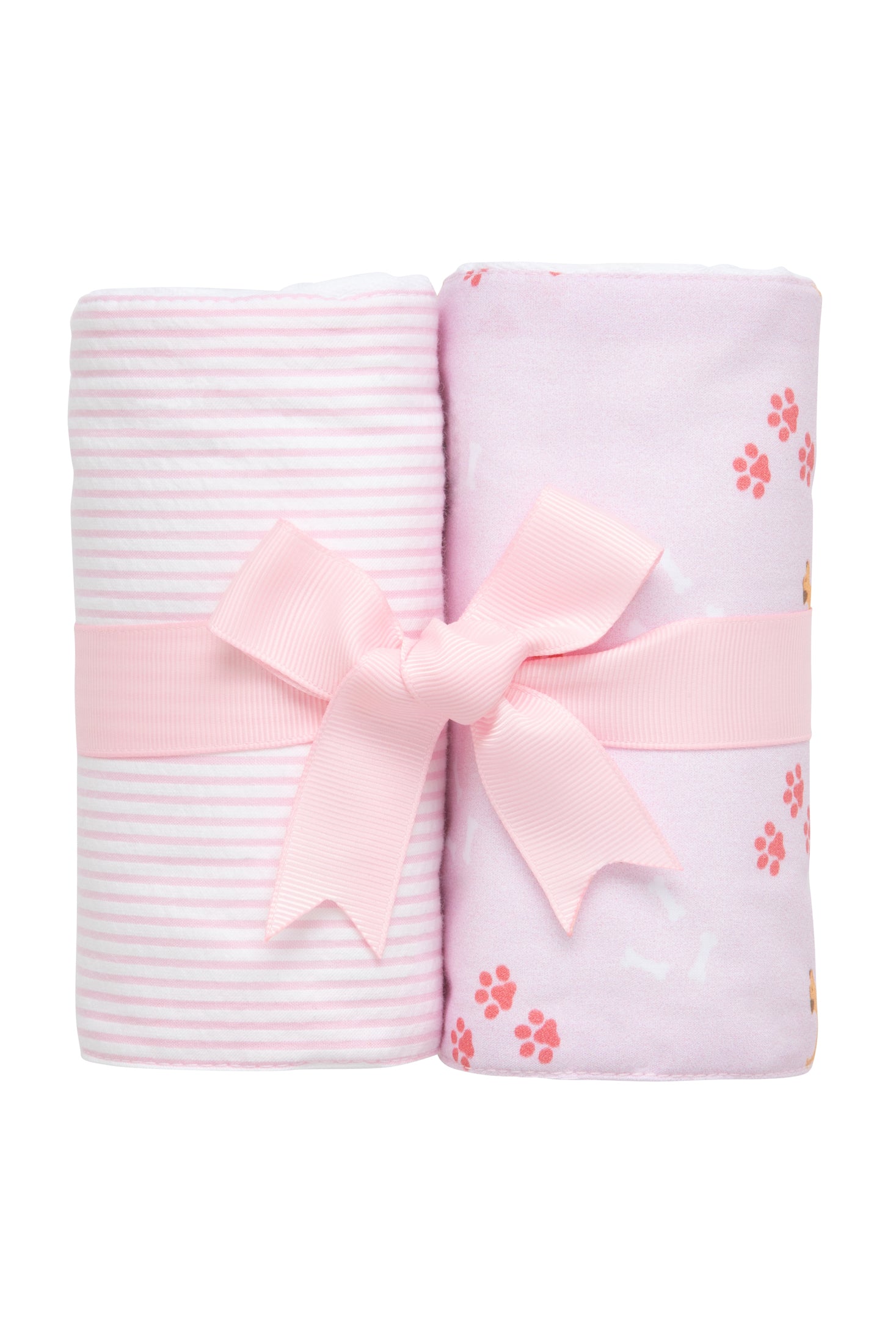 3 Marthas | Pink Puppy Baby Girl Burp Set of 2