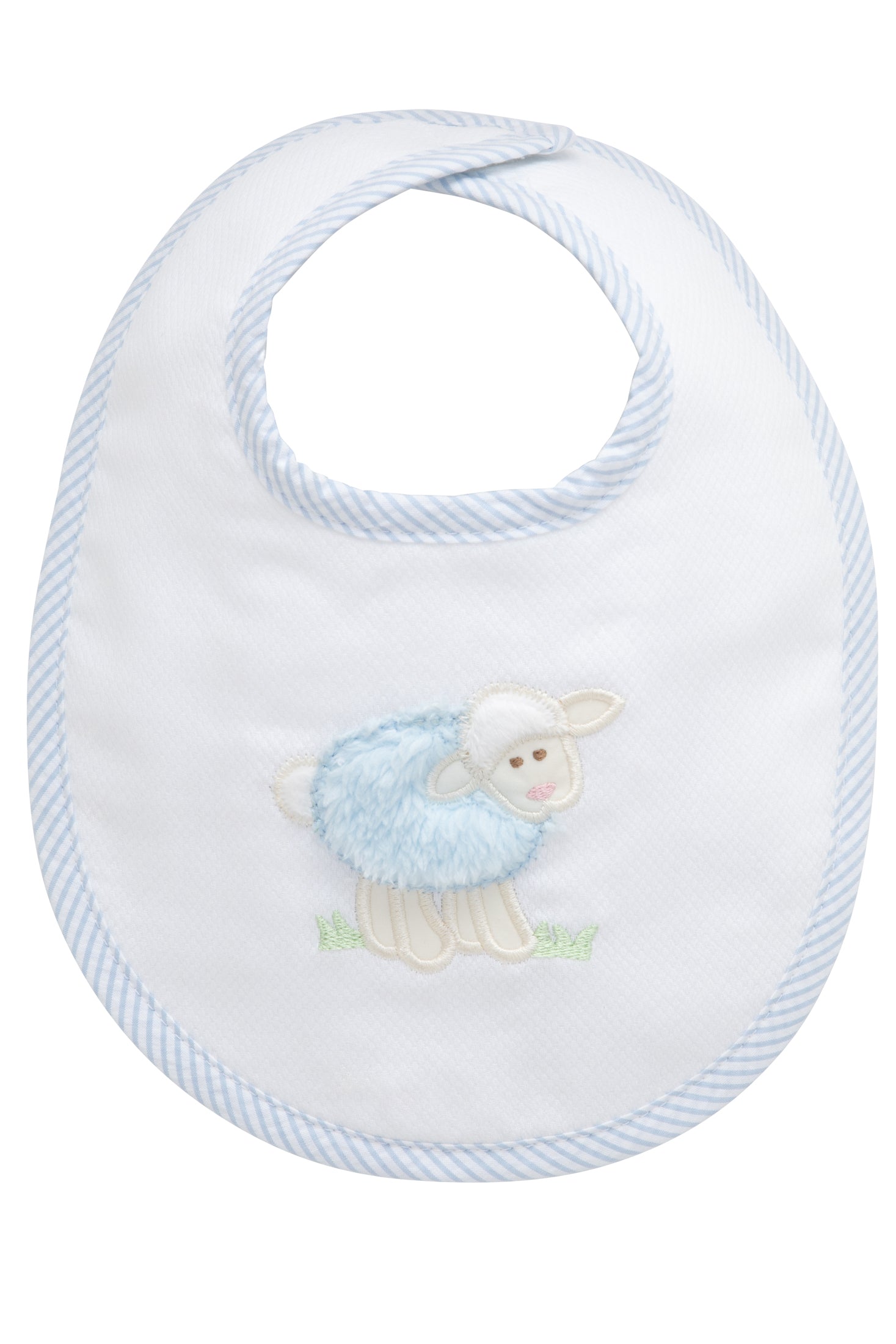 3 Marthas | Boy's Blue Lamb Terrycloth Basic Bib